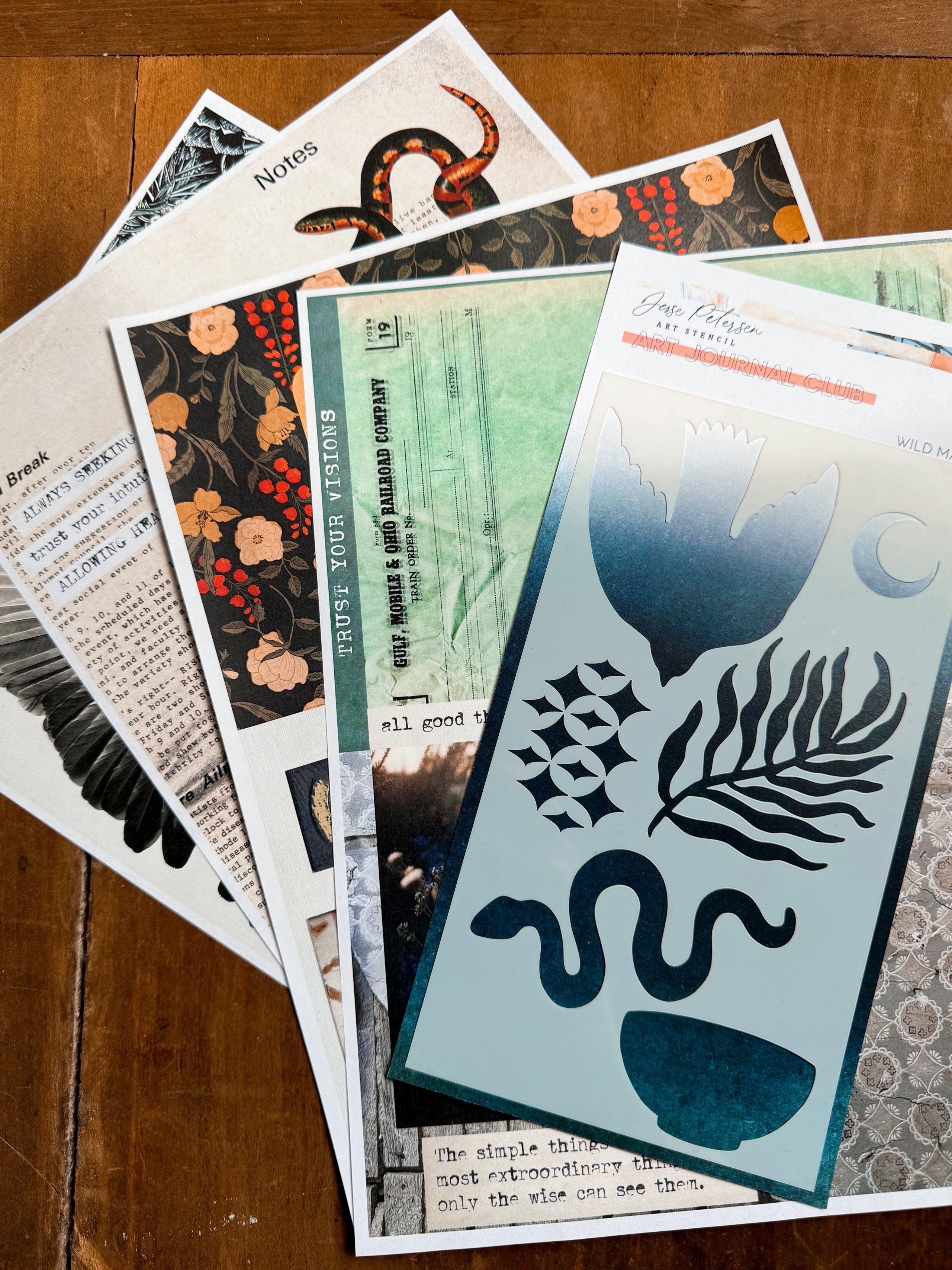 Wild Magic - Collage Paper + Art Stencil Bundle | Jesse Petersen Art